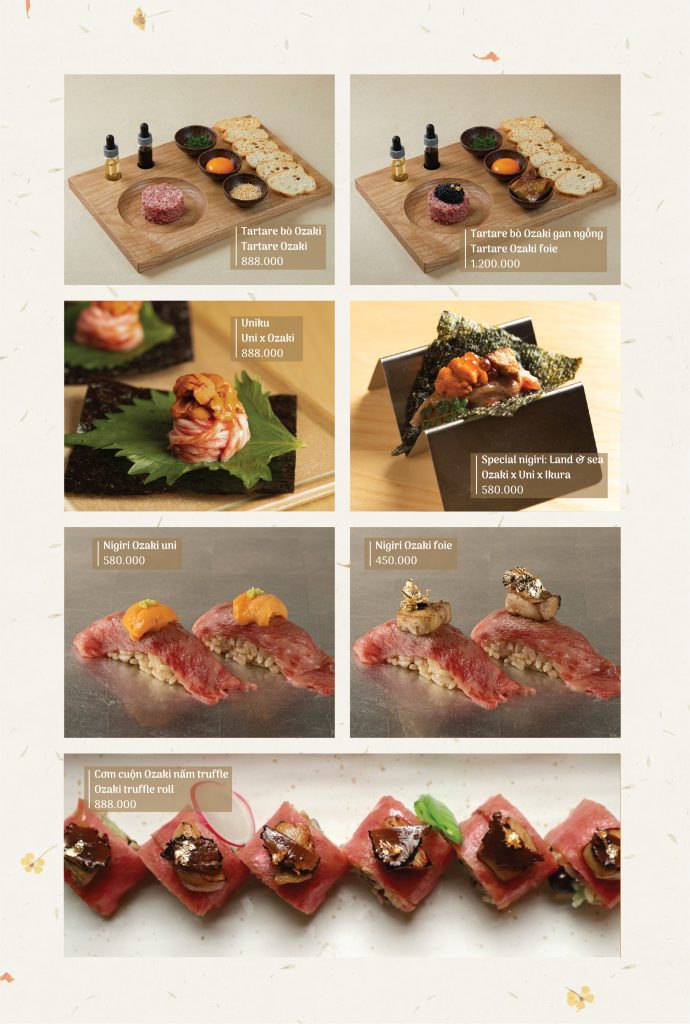Ozaki Wagyu Menu - Masu